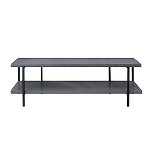 Casual Elements VOLTERRA Concrete & Steel TV Shelf Unit Television Stand, Granite Grey