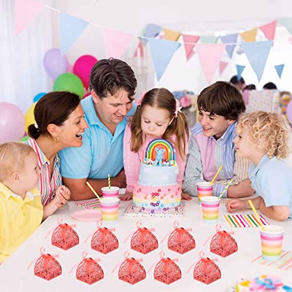 acDesign Baptism Favor Boxes 30Pcs Wedding Favor Boxes Red Favor Boxes for Wedding And Birthday Party