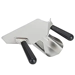 French Fry Scoop, Stainless Steel Food Chips Scoop, Heavy Duty Popcorn Scoop with Handle, Desserts Scooper(Double handle)