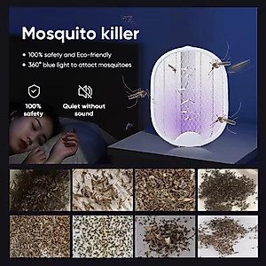 Electric Fly Swatter Rechargeable - Foldable Hand Held Bug Zapper Racket - Fly Swatter Electric - Powerful Instant Insect Killer - USB Rechargeable Portable Fly Zapper - Indoor Outdoor Pest Control