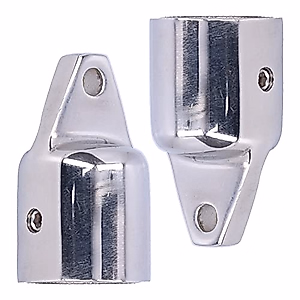 Universal Top Cap External Eye End Accessories 316 Stainless Steel Bimini for 1in OD Round Tube (Pack of 2) for Top Caps Tube Canopy Hardware Eye End Cap Top Cap Fitting Boat Slide Cap Top Eye End Sta