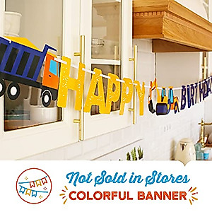 Construction Birthday Party Supplies Set | Baby Boy Toddler Kids Dump Truck Car Tractor Transportation Decorations – Cups Plates Signs Napkins Tablecloth Utensils – Decorations for Boys and Girls – Serves 25