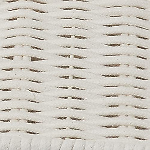 The Novogratz Cotton Handmade Woven Storage Basket with Handles, Set of 2 19", 18"W, White