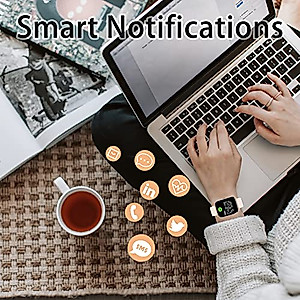 DXPICR Smart Watch(Call Receive/Dial), Full Touch Screen SmartWatch for Android and iOS Phones Compatible Fitness Tracker with Heart Rate,Sleep,Blood Oxygen,Step Counter for Men Women