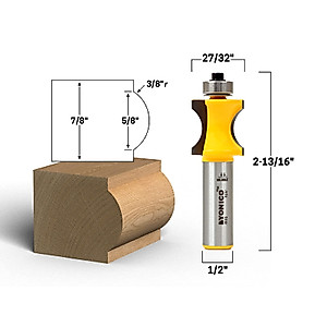 YONICO 13210 2 Bit Log Cabin Building Block Toy Router Bit Set 1/2-Inch Shank