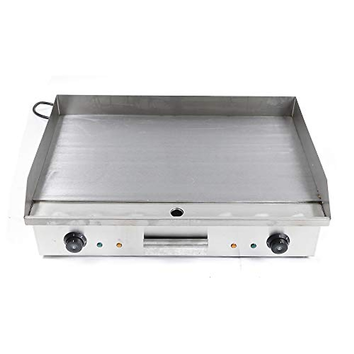 29" Commercial Electric Griddle-110V 4400W Electric Countertop Griddle Non-Stick Restaurant Teppanyaki Flat Top Grill Stainless Steel Adjustable Temperature Control 122°F-572°F(No plug included)
