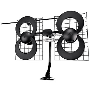 Antennas Direct ClearStream 4V Indoor Outdoor TV Antenna, UHF VHF, Multi-Directional, 70+ Mile Range, 4K 8K UHD, NEXTGEN TV – w/ 20-inch Mast (Black)