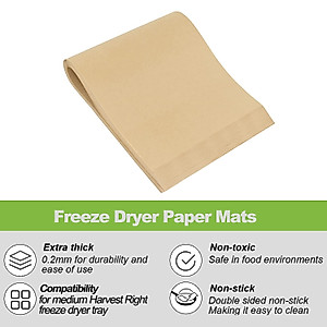 150 PCS Medium Freeze Dryer Paper Mats for Harvest Right Freeze Dryer Tray Accessories 100% Parchment Paper