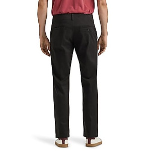 Lee Men's Extreme Motion Flat Front Regular Straight Pant Black 40W x 32L