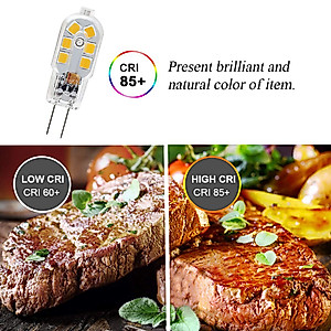 SumVibe G4 LED Bulb, 20W Halogen Bulb Replacement, 2 Watt G4 Bulbs Bi-Pin Base, AC/DC 12 Volt Warm White 3000K, Non-Dimmable, 10-Pack