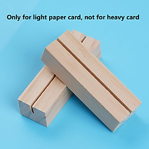 mifengda 20 Pieces Wood Place Card Holders Table Number Holders Stands Small Table Sign Holders Display Rustic Wooden Card Holder with Brown Paper Cards for Wedding Reception Table Party Decoration