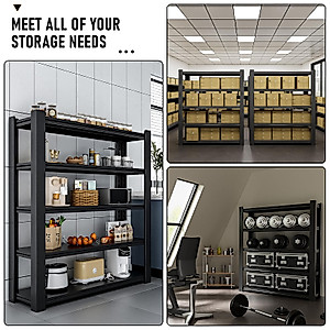 GEBAROW 72" H*50" W Garage Shelving, Industrial 5-Tier Metal Shelving Storage with Adjustable Garage Storage Rack, Shelving Utility Shelf Rack for Warehouse Shelving Storage