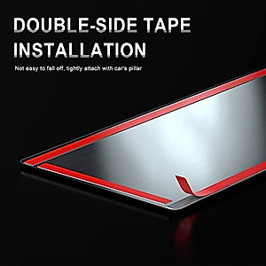 ACLONG Pillar Posts Door Window Trim Glossy Black Stainless Steel Pillar Posts Molding Trim Compatible with Porsche Panamera 2009-2016, Anti Scratch Stickers Door Pillar Moldings Cover Set -Set of 4