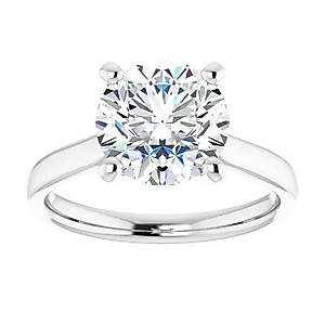 Moissanite Ring 10K Solid White Gold Handmade Engagement Ring 2.50 CT Round Cut Moissanite Diamond Solitaire Wedding/Bridal Rings for Women/Her Propose Ring By Rivaan Jewel (7)