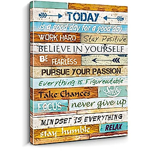 Inspirational Canvas Wall Art for Office, Home Office Wall Decor for Women, Quotes Wall Decor for Bedroom Living Room 12" X 16"