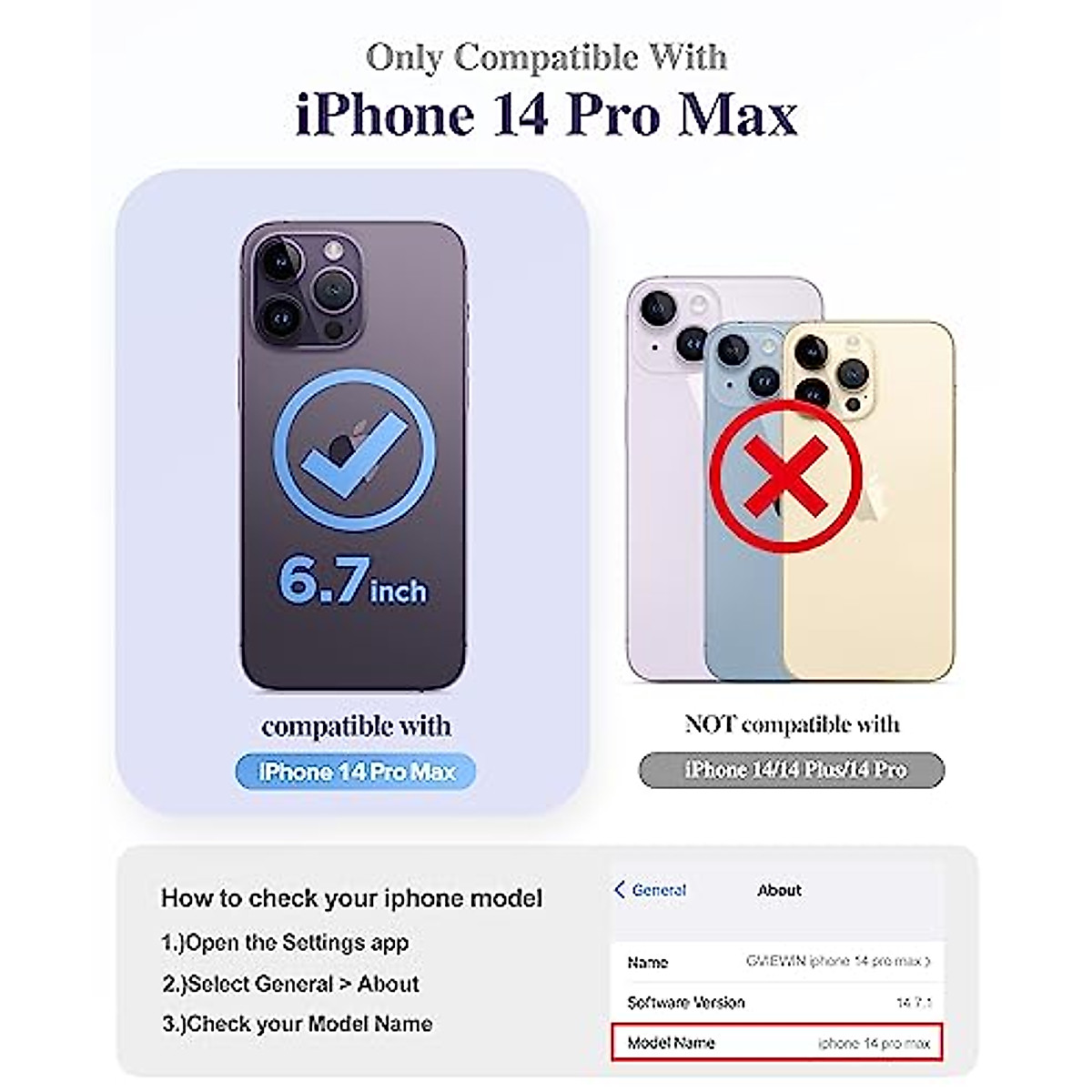 GVIEWIN for iPhone 14 ProMax Case Compatible with MagSafe, [Screen Protector + Camera Lens Protector] [MIL-Grade Protection] Magnetic Floral Clear Shockproof Women Phone Case for 14 Pro Max(Purple)