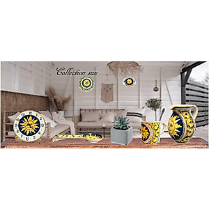 CERAMICHE D'ARTE PARRINI - Italian Ceramic Art Spoon Rest Pottery Holder Hand Painted Decorated Sun Made in ITALY Tuscan