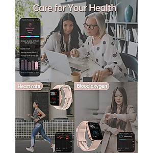 VRPEFIT Smart Watches for Women [Answer/Make Call], 1.7" Touchscreen Fitness Tracker with Heart Rate Blood Oxygen Sleep Monitor Compatible with iPhone & Android, Alexa Built-in, IP68 Waterproof Watch
