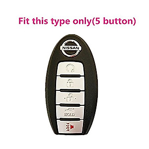 KAWIHEN 2pcs Silicone Smart Remote Key Fob Cover Protector for 350Z 370Z Altima Armada GT-R Leaf Pathfinder Rogue Sentra Maxima Murano Versa 5 button CWTWB1U840 285E3-3SG0D (Pink)