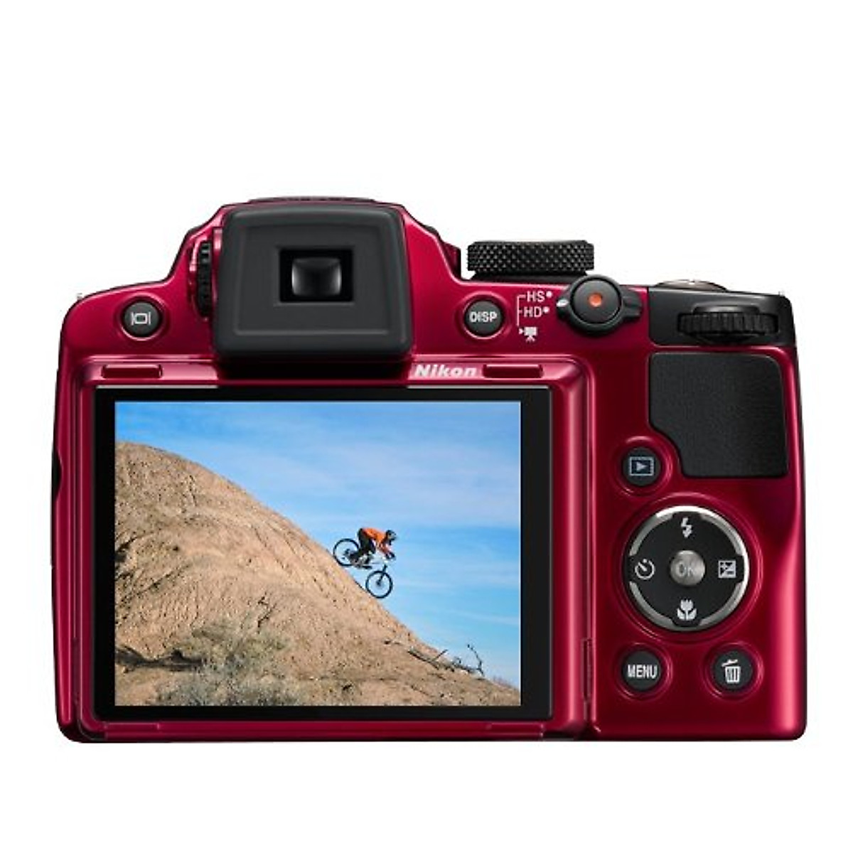 Nikon COOLPIX P500 12.1 CMOS Digital Camera with 36x NIKKOR Wide-Angle Optical Zoom Lens and Full HD 1080p Video (Red)