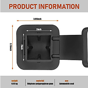 QODOLSI 1 PC Trailer Hitch Cover, 2In Receiver Tube Hitch Plug Receiver, Trailer Hitch Cover Tube Plug Insert for Toyota Ford Jeep Chevrolet Nissan Dodge Ram Porsche Mercedes (Black)