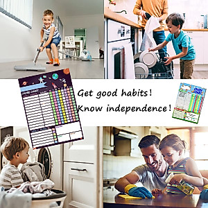Maidston Enlarged Magnetic Chores Chart for Kids Multiple Behavior at Home Dry Erase Chore with 3 Color Markers Responsibility Reward Adults Family School Supplies