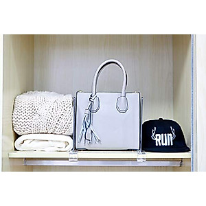 CY craft Acrylic Shelf Dividers for Closets,Wood Shelf Dividers, 4 PCS Clear Shelf Separators,Perfect for Clothes Organizer and Bedroom Kitchen Cabinets Shelf Storage and Organization