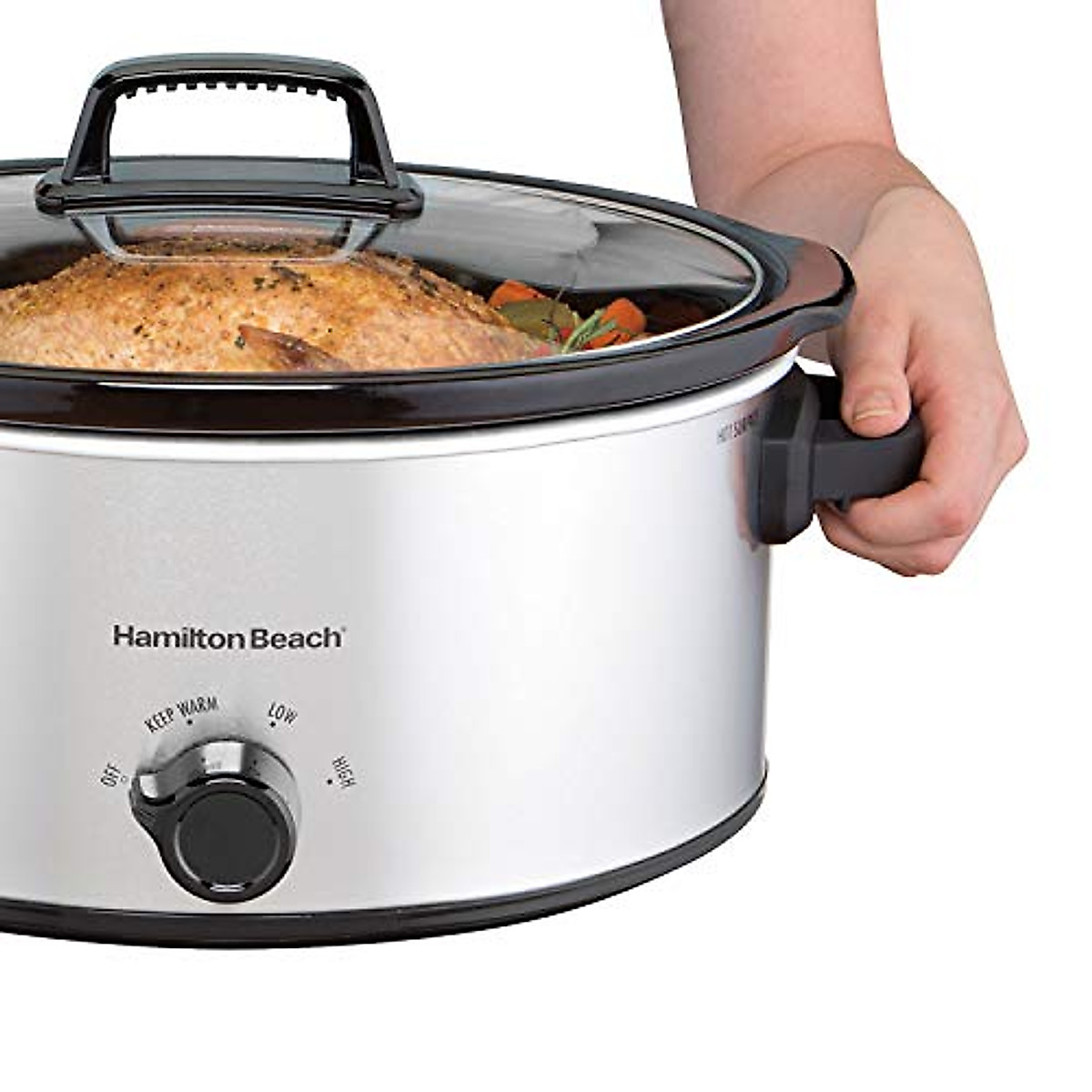 Hamilton Beach 33665 6 Quart Slow Cookers, Silver