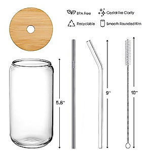 Break Up, Divorce Gifts For Women - Get Well Gifts For Women After Surgery, Feel Better Gifts - 16 Oz Coffee Iced Glass Cup With Bamboo Lid And Straws - At Least You Dont Have To Wear A Cone Can Glass