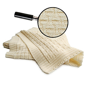 SonnenStrick Baby Blanket 100% Organic Fine Merino New Wool (31.5 x 35.5 inch). Made in Germany.