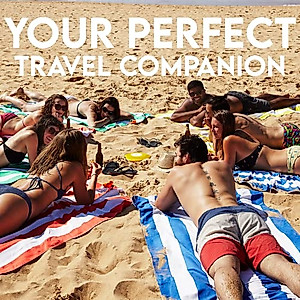 Dock & Bay Beach Towel - Quick Dry, Sand Free - Compact, Lightweight - 100% Recycled - Includes Bag - Cabana - Ipanema Orange - Extra Large (200x90cm, 78x35)