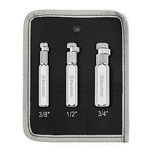 DURATECH Internal Pipe Wrench Set, Pipe Nipple Extractor Set, 3-Piece, 3/8",1/2" and 3/4" Pipe Capacities, Organizer Pouch Included