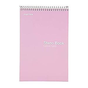 Mintra Office Steno Books - (Pastel 8PK - Lavender, Sage, Salmon, Spring Pink) - Narrow Ruled Paper, 6" x 9", 100 sheets for Writing Notes in School, University, College, Work, Office