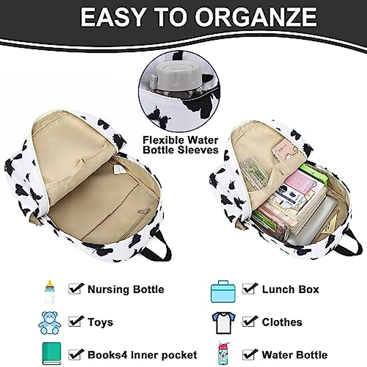 School Backpack for Teen Girls Women Laptop Backpack College Bookbags Middle School Travel Work Commuter Back Pack(Black Butterfly)