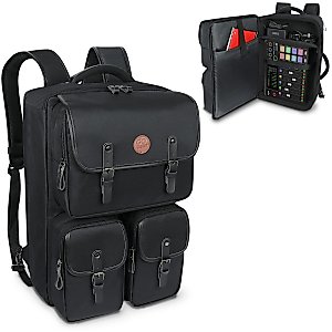 GOgroove Audio Mixer Backpack - Podcast Mixer Travel Case Compatible with RODECaster Pro, RODECaster Pro II, Podcast Microphone & More Podcast Equipment with Customizable & Scratch Resistant Interior