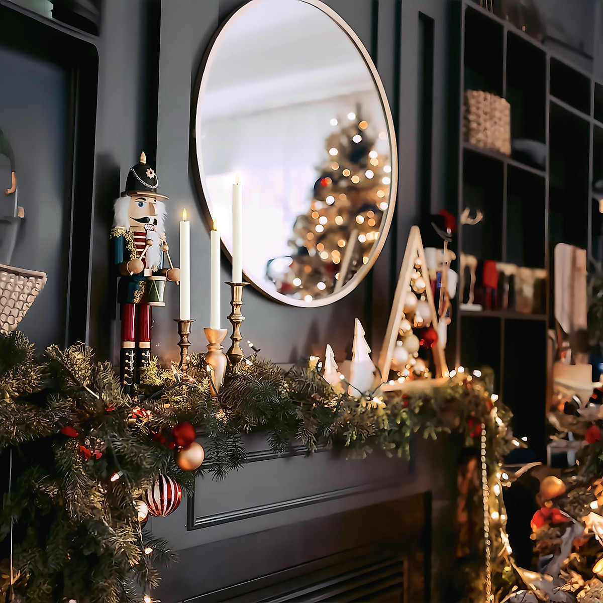 3D Black Wick Led Battery Operated Flameless Taper Candles Light with Remote Timer, Electric Fake Window Candle Flickering Like Real Wax, Flameless Ivory Candle Stick for Christmas/Home/Wedding