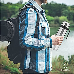 BALIBETOV thermos for mate - Vacuum Insulated With Double Stainless Steel Wall - BPA Free - A Thermo Specially Designed for Use With Mate Cup or Mate Gourd (Silver, 32 OZ)