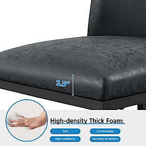 Yaheetech Counter Height Bar Stools 24'' Bar Stools Set of 2 Leather Bar Chairs Modern Upholstered Barstools with Back for Kitchen Counter, Dark Gray