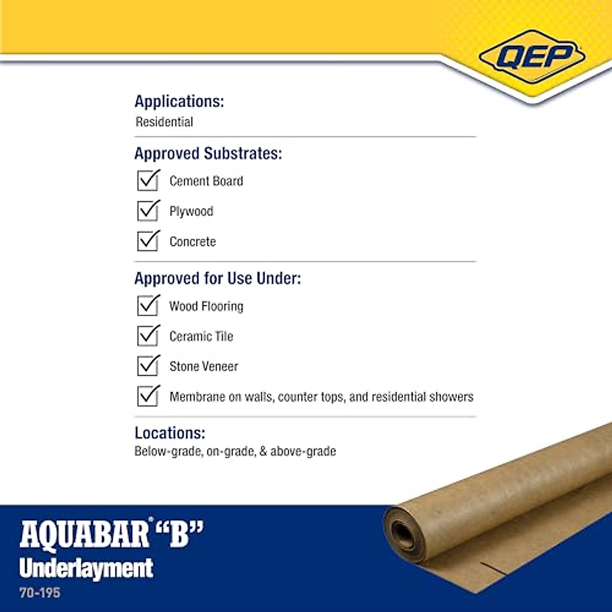 Fortifiber 70-195 Tile Underlayment Roll, 500 sq. ft., Brown