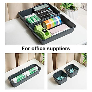 BYCY 18 Pcs Drawer Organizers Trays Set for Office Bathroom Dresser Interlocking Dividers Storage Bins Pack (18 Pieces Set)