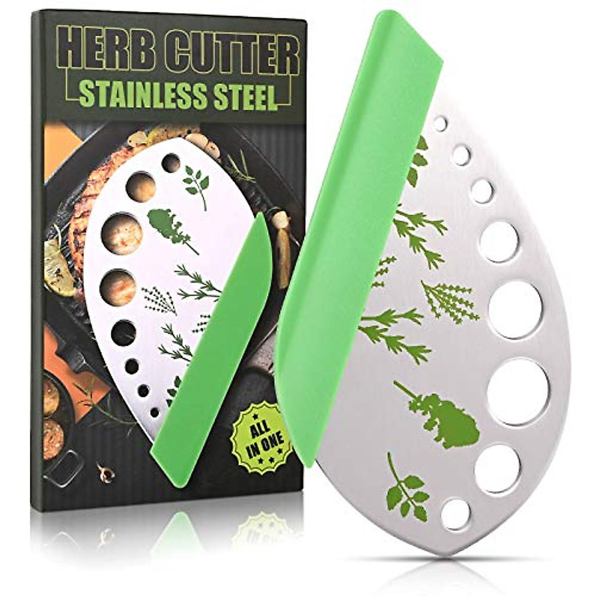 Herb Stripper and Cutter, Stainless Steel for Oregano, Rosemary, Thyme, Kale, etc.1 Pack