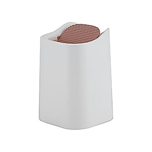 plplaaoo Plastic Mini Desktop Trash Can with Shake Lid, Trash Can, Novel Cute Mini Trash Storage Bin, Trash Basket, Plastic Mini Wastebasket Trash Can for Office Dormitory Vanity Tabletop Home(White)