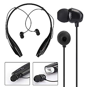 S erounder Bluetooth Headset 5.0,HV-800 HiFi Stereo Neckband Bluetooth Earphones Retractable Wireless Sports Earphone with Magnetic Earbuds for Sport,Running(Black)