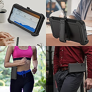 TENCO Compatible with Samsung Galaxy A32 5G Case,with Screen Protectors,Heavy Duty Rugged Shockproof Full Body Protection Kickstand Case Belt Clip Holster for 5G(Black), SM-A326B, SM-A326BDS