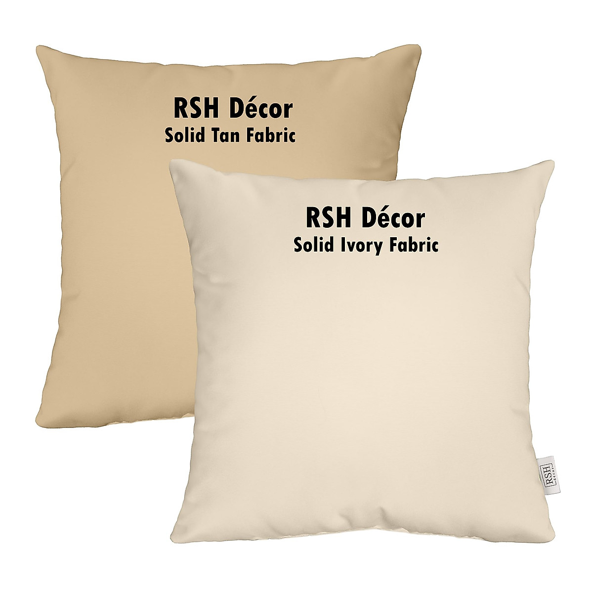 RSH DECOR: Foam U-Shape Wicker Seat Cushions Set of 2 | 19” x 19” | Water-Resistant Spun Fabric | Outdoor Chair Cushions for Patio Furniture | Ivory (Cream, Natural)