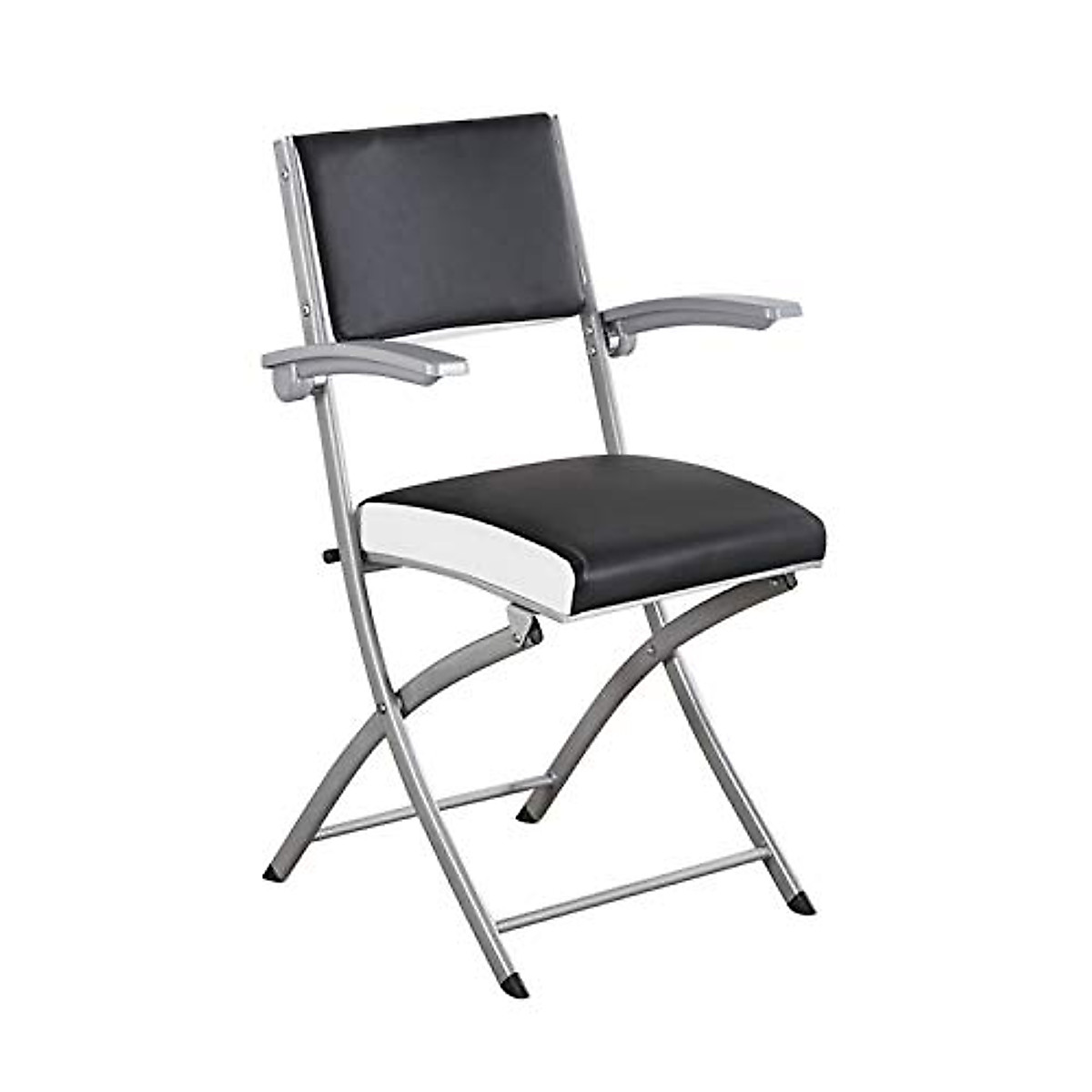 Mlaea Foldable Office Chairs, Executive Computer Desk Chair with Backrest, Dining Bedroom Living Room Chair, 42 * 40 * 95CM(Color:Black)