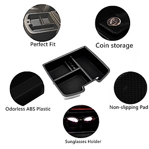 EVTIME fit for Center Console Organizer Tray 2007-2014 GMC Sierra Chevy Silverado Tahoe Yukon Suburban - GM Vehicles Accessories Replaces 19166288
