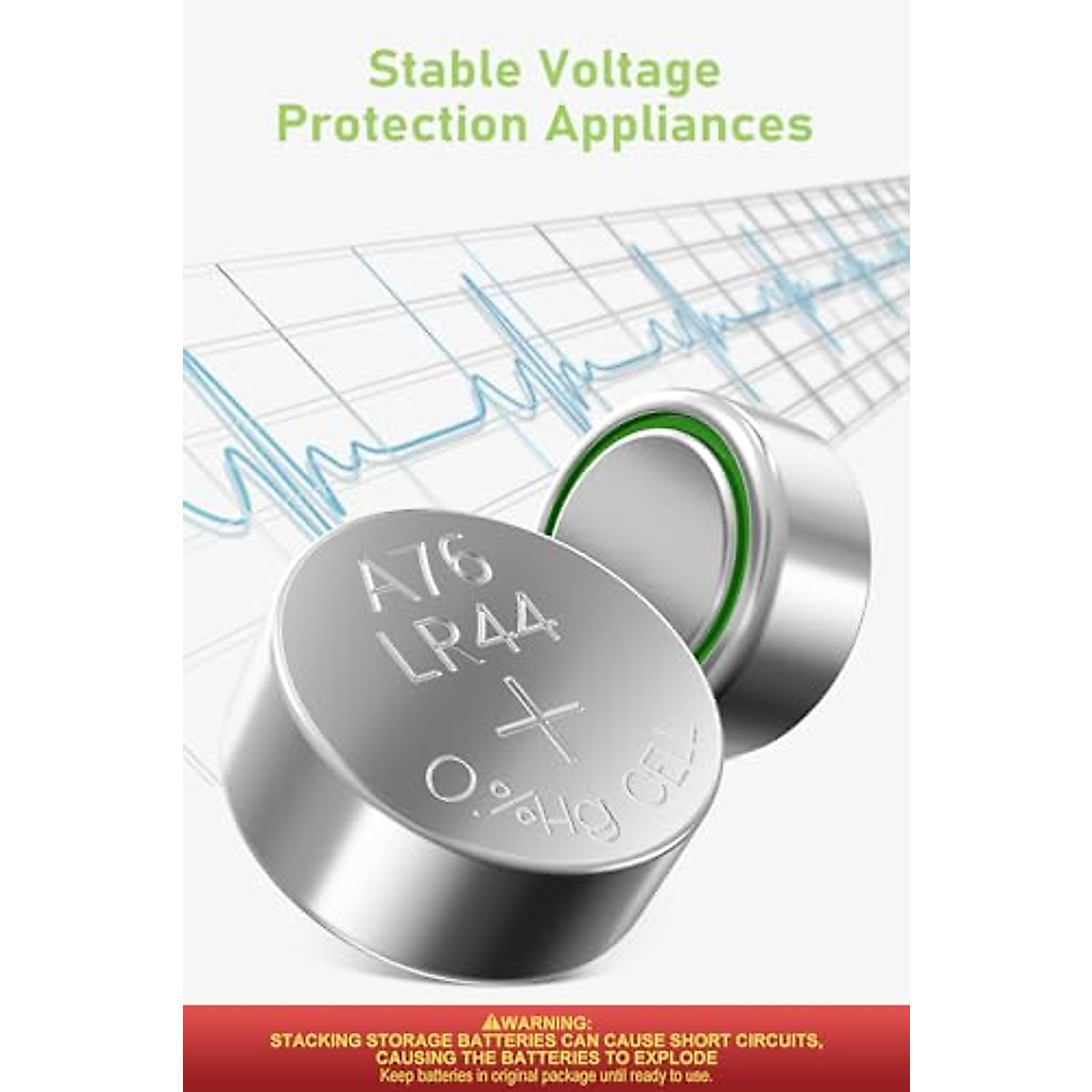 POWEROWL High Capacity LR44 Batteries 40 Pack, L1154F AG13 357 303 SR44 A76 Premium Alkaline Battery 1.5V Button Coin Cell Batteries