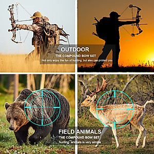 Archery Compound Bow and Arrow for Adults and Youth，Bowfishing and Hunting Bow Set, 320 fps,18"-30" Draw Length,35-70 Lbs Draw Weight, Package with Archery Hunting Equipment Black