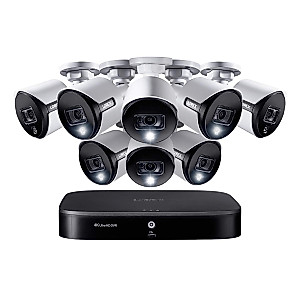 Lorex 4K Security Camera System, Ultra HD Indoor/Outdoor Wired Analog Bullet Cameras with Motion Detection Surveillance, Color Night Vision and Active Deterrence, 2TB 8 Channel DVR, 8 Cameras